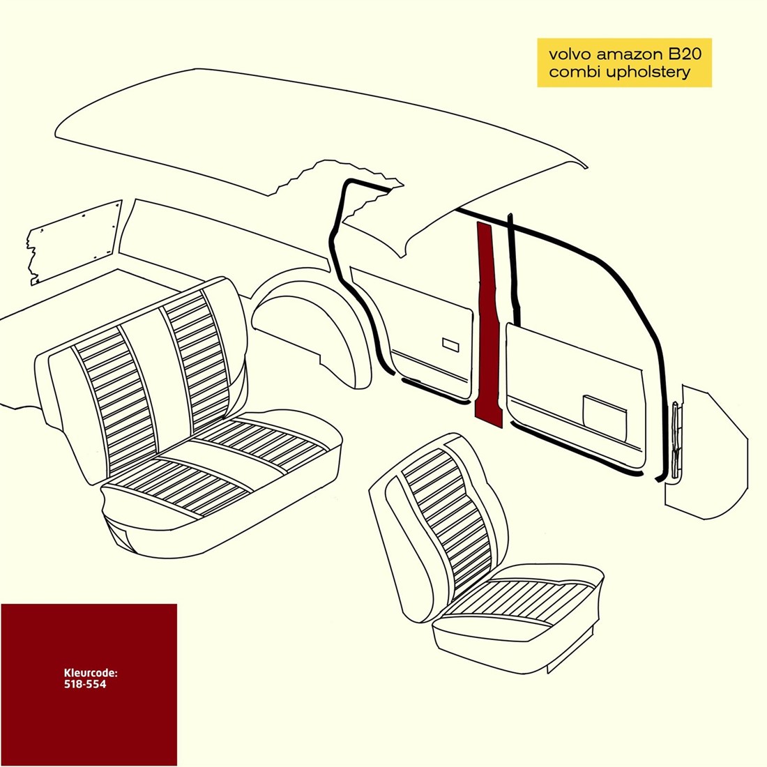 Panneau Montant B - Rouge Gauche et Droite
